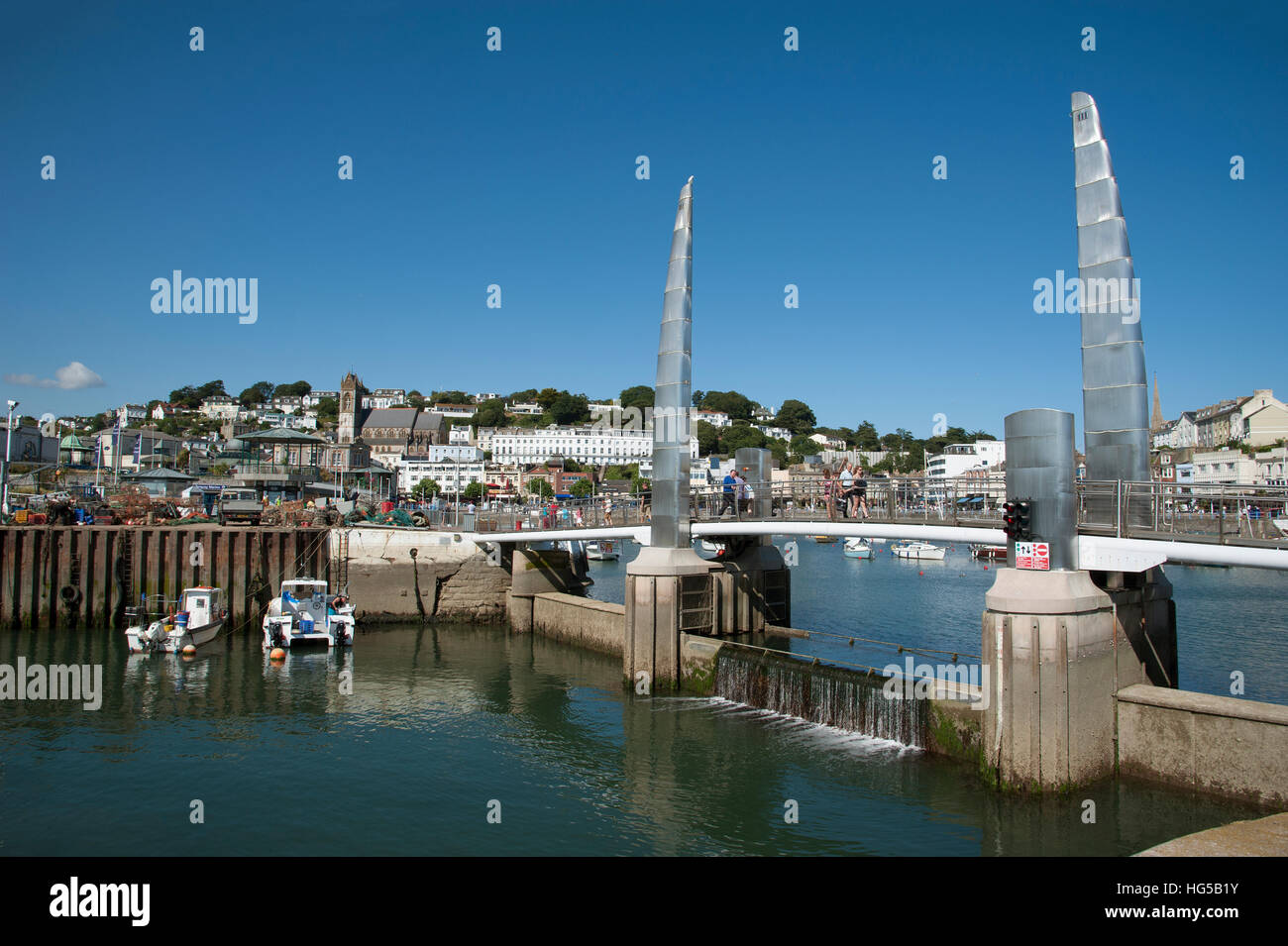 The seaside town of Torquay on the English Riviera in Devon England UK ...