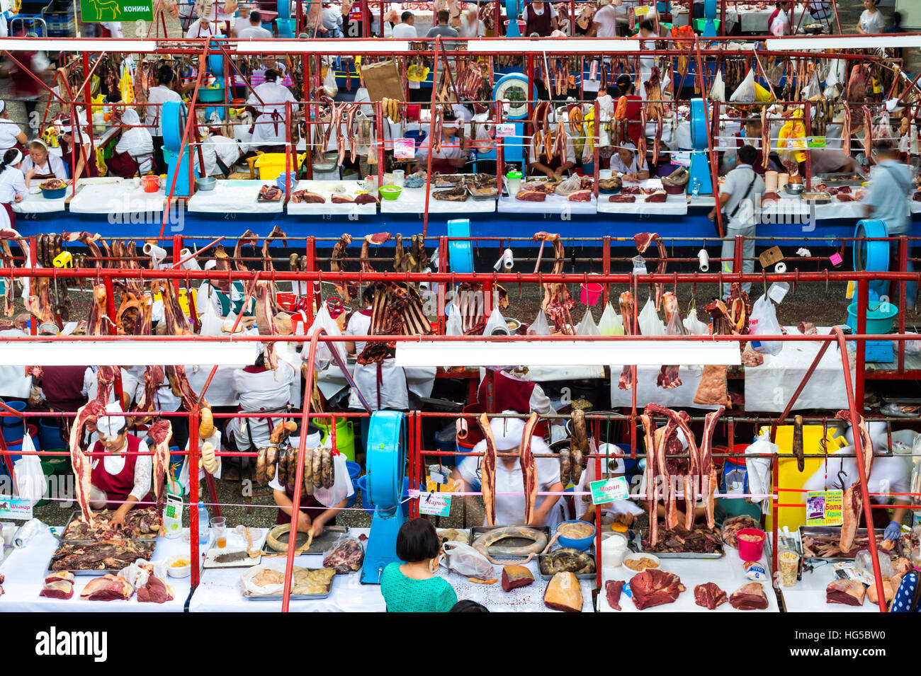 Zelyony Bazar (Green Market), Meat Market, Almaty, Kazakhstan, Central ...