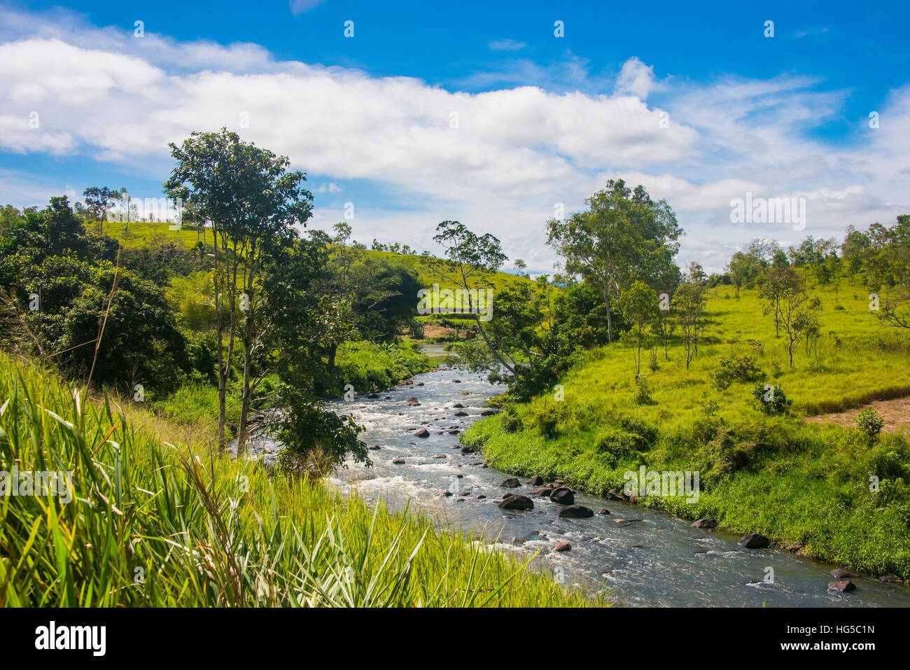 Sogeri river on the Kokoda trail, Papua New Guinea, Pacific Stock Photo ...