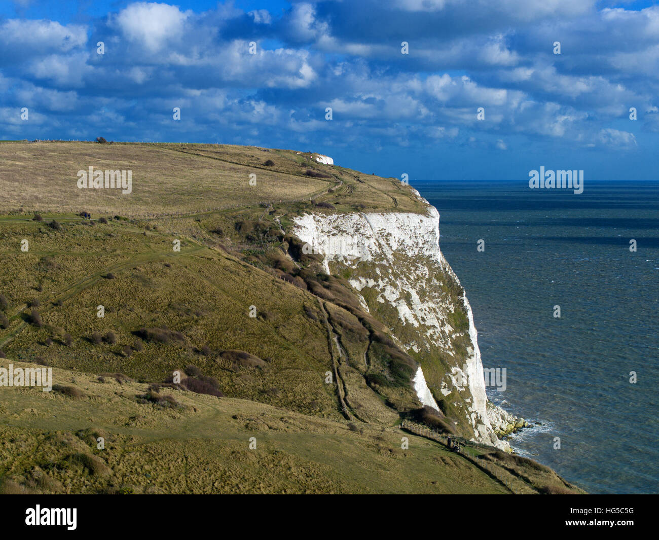 White Cliffs of Dover, looking north towards Langdon Bay Stock Photo ...