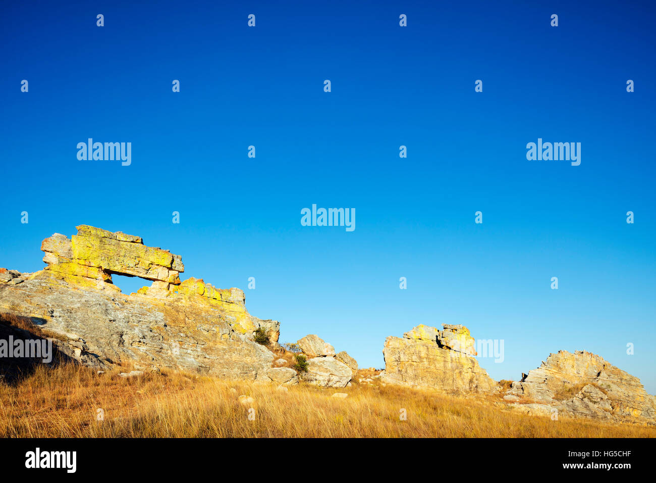 Fenetre d'Isalo (the window of Isalo), Isalo National Park, central ...