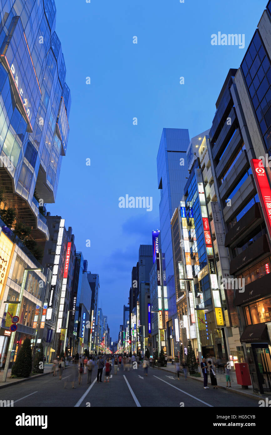 Ginza Shopping District, Tokyo, Japan, Asia Stock Photo - Alamy