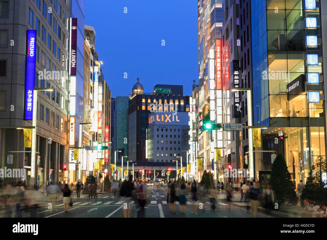 Ginza Shopping District, Tokyo, Japan, Asia Stock Photo - Alamy
