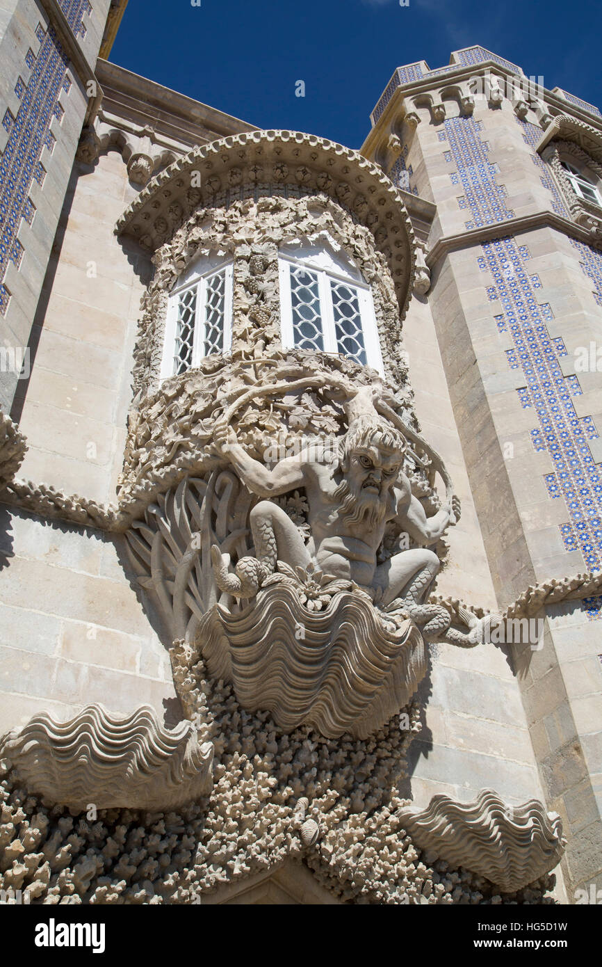 Newt, mythical creature, Penna National Palace, Sintra, UNESCO ...