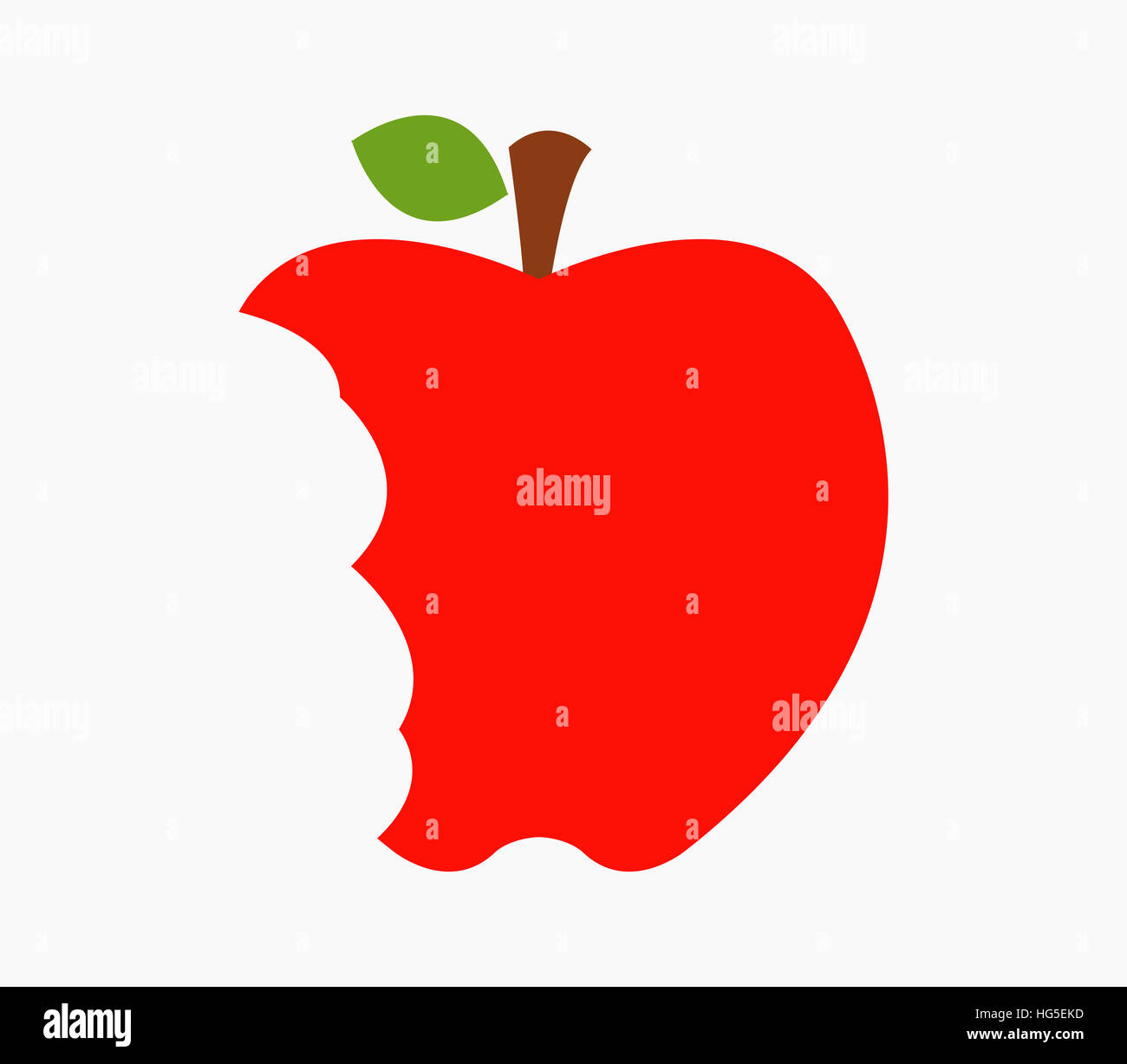 Apple icon with bite Stock Photo - Alamy