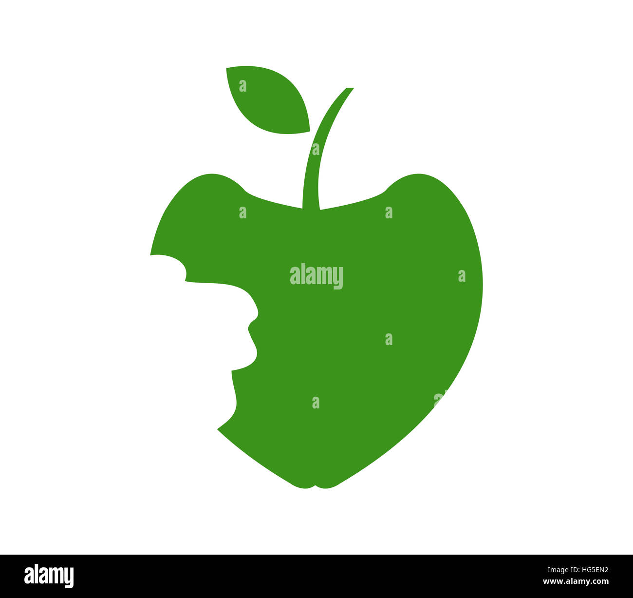 Apple icon with bite Stock Photo - Alamy