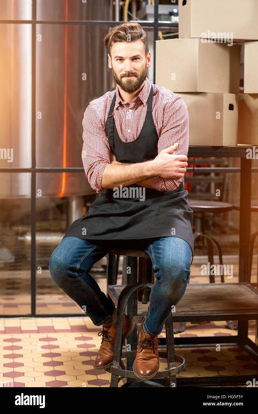 Brewer at the beer manufacturing Stock Photo - Alamy