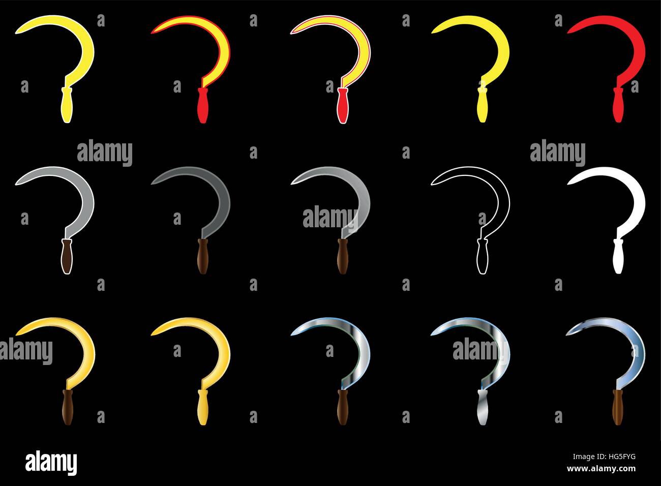 Agriculture Tool, Sickle, Illustration, reaping-hook, vector Stock ...