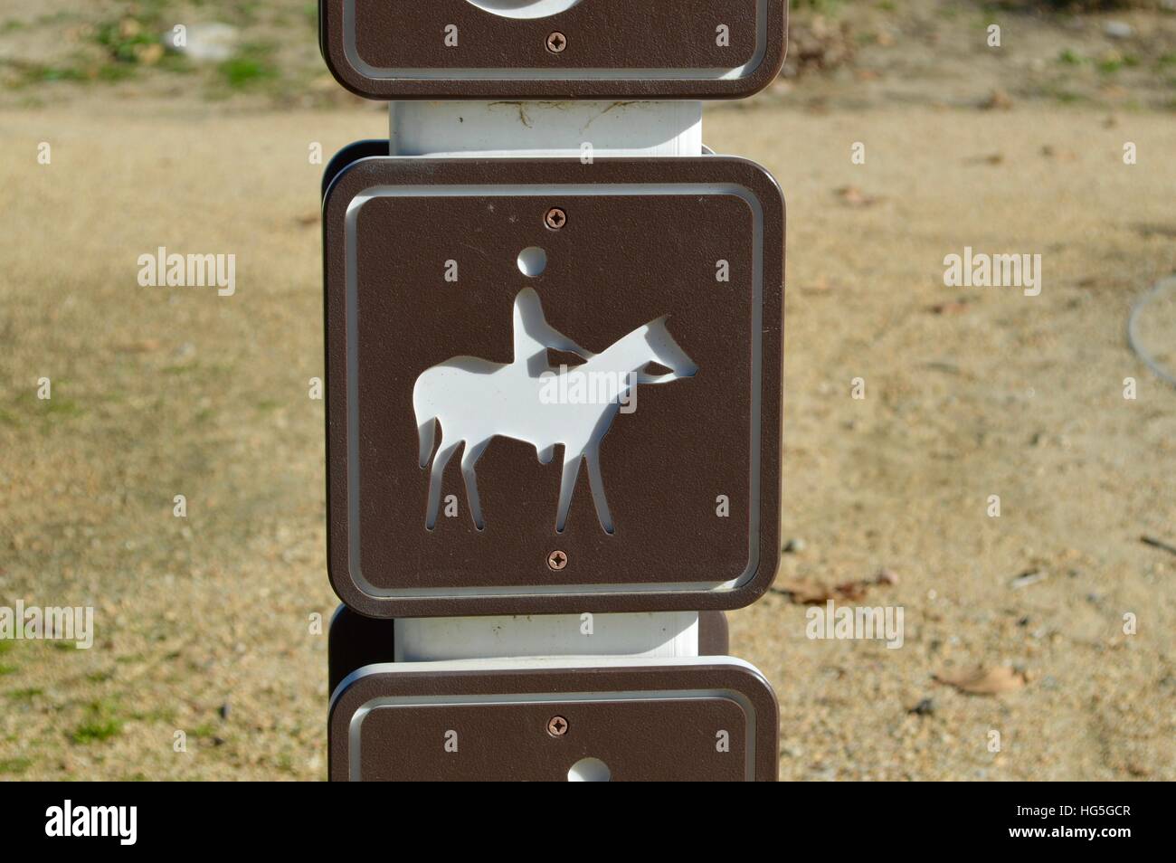 Equestrian trail sign Stock Photo - Alamy