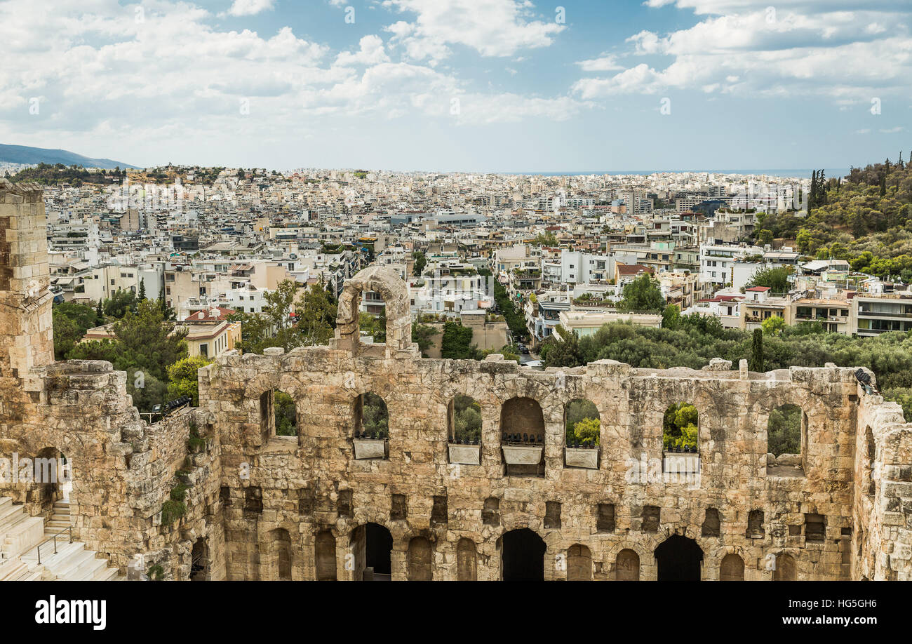 Amphitheater in Acropolis, Athens Greece Stock Photo - Alamy