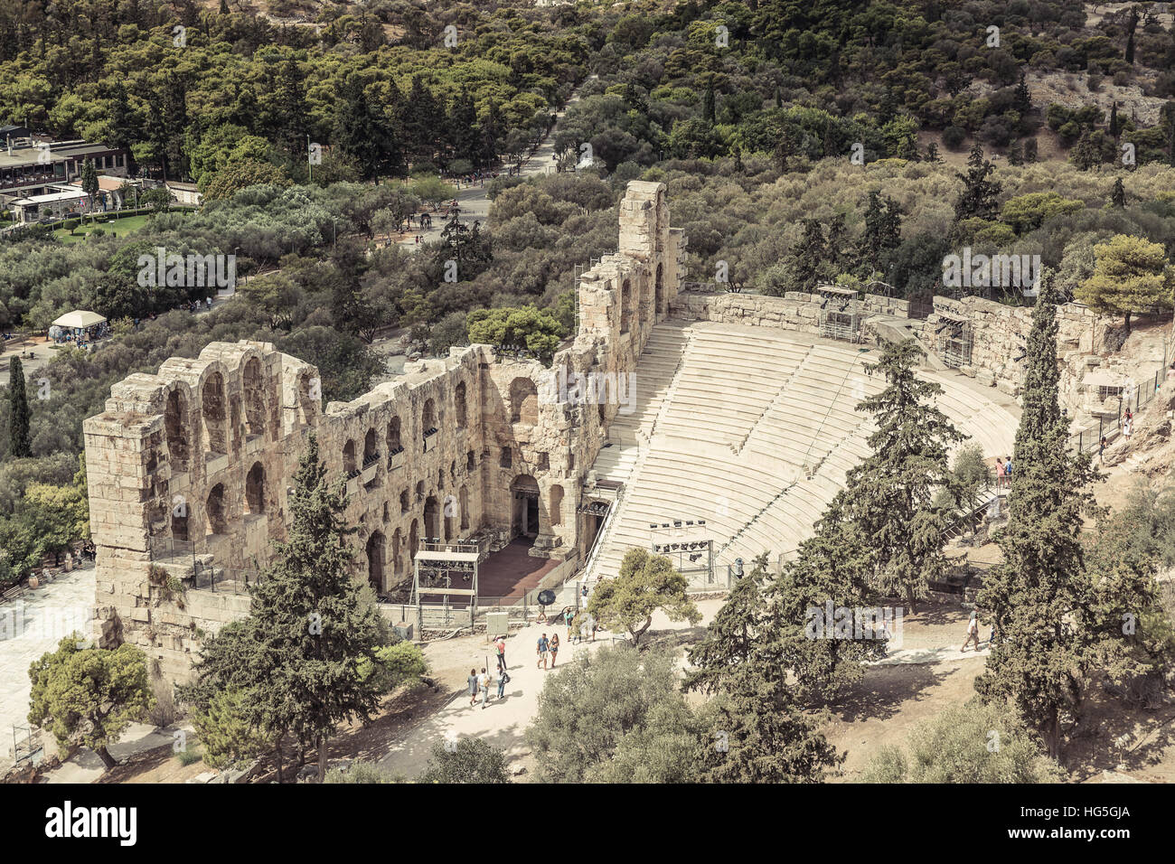 Amphitheater in Acropolis, Athens Greece Stock Photo - Alamy