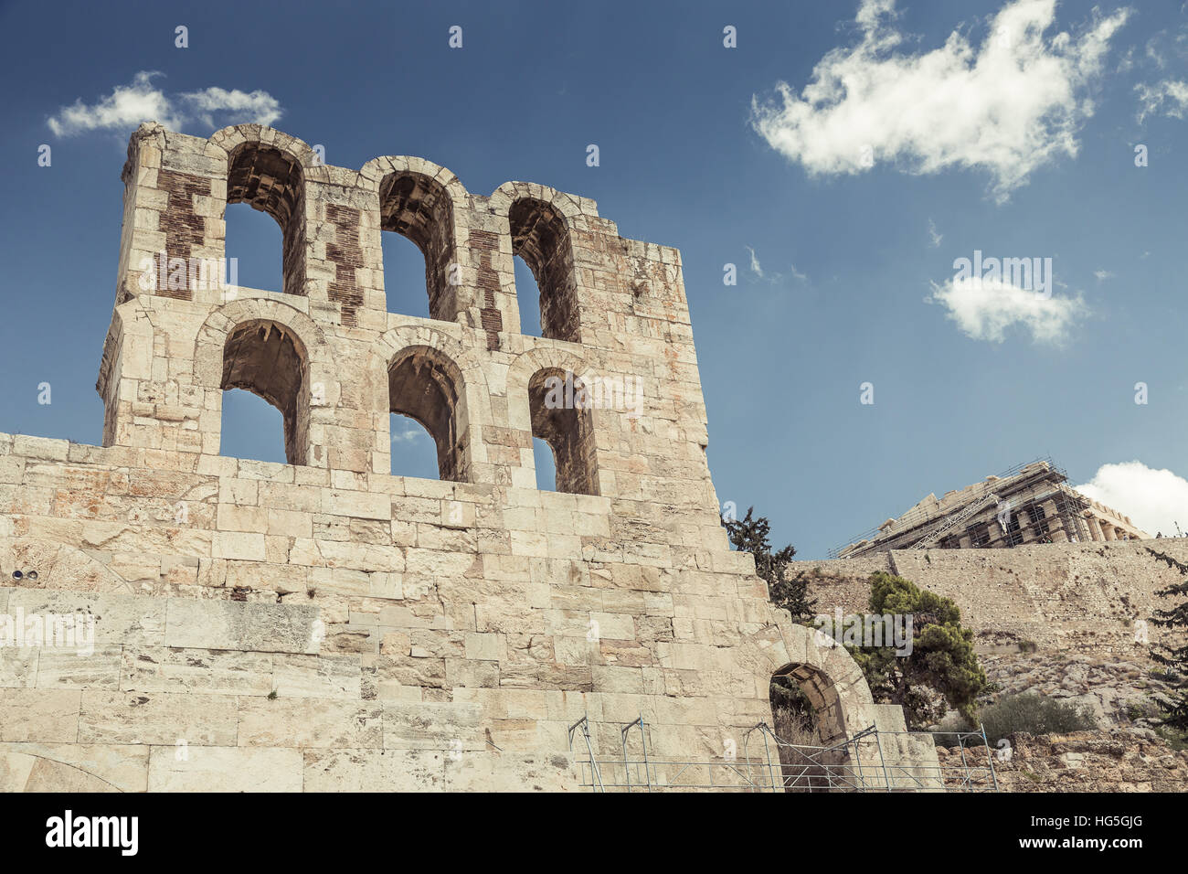 Amphitheater in Acropolis, Athens Greece Stock Photo - Alamy