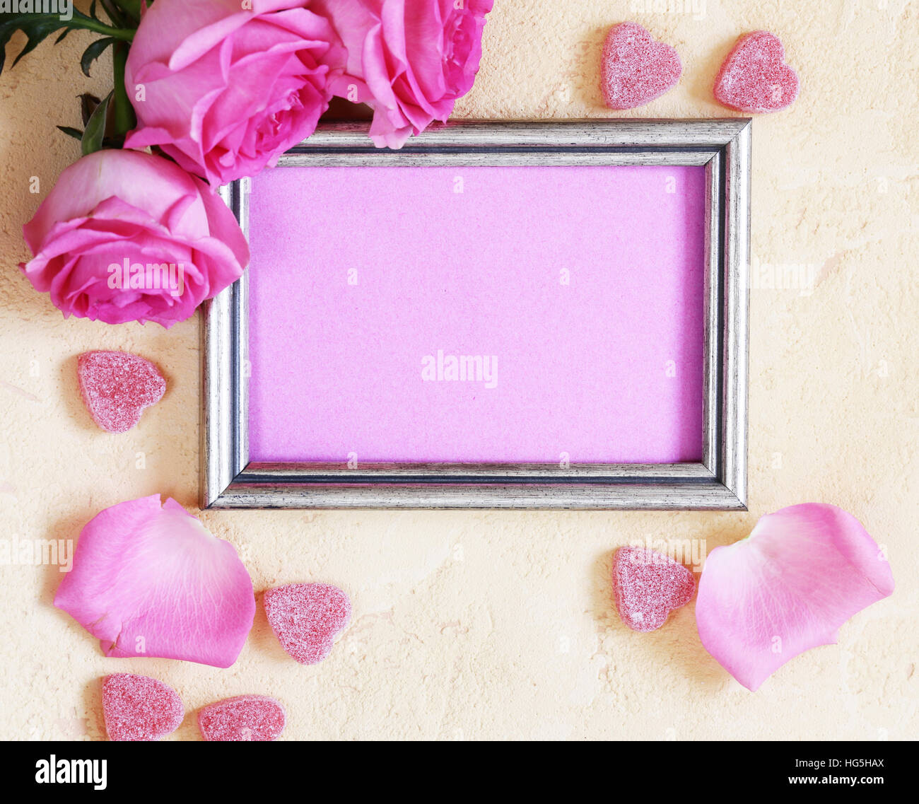 Rose flowers frame hi-res stock photography and images - Alamy