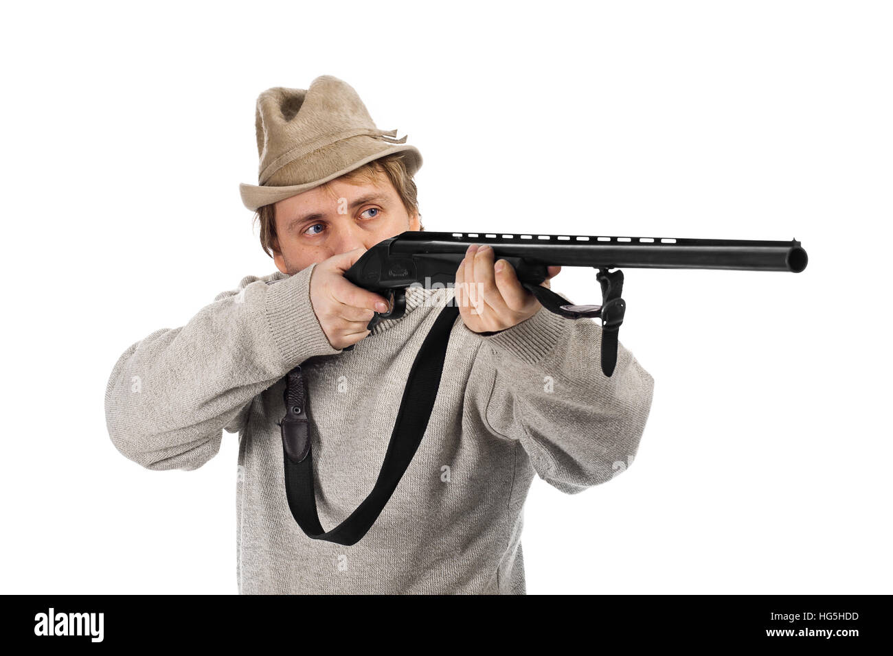 hunter with gun Stock Photo - Alamy