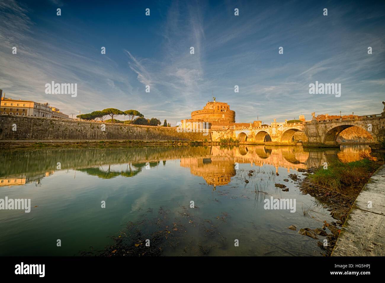View over river tiber castle hi-res stock photography and images - Alamy