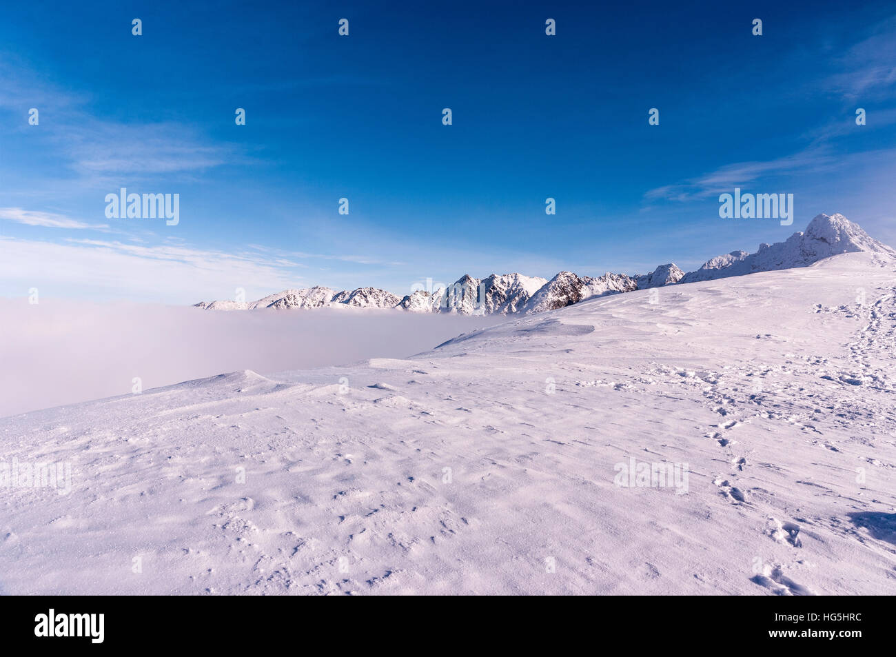 Beautiful winter landscape Tatra Mountains during inversion Stock Photo ...