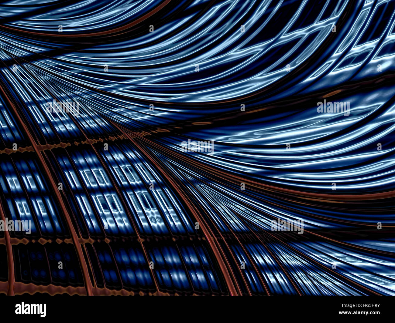 Grid and waves - abstract digitally generated image Stock Photo - Alamy