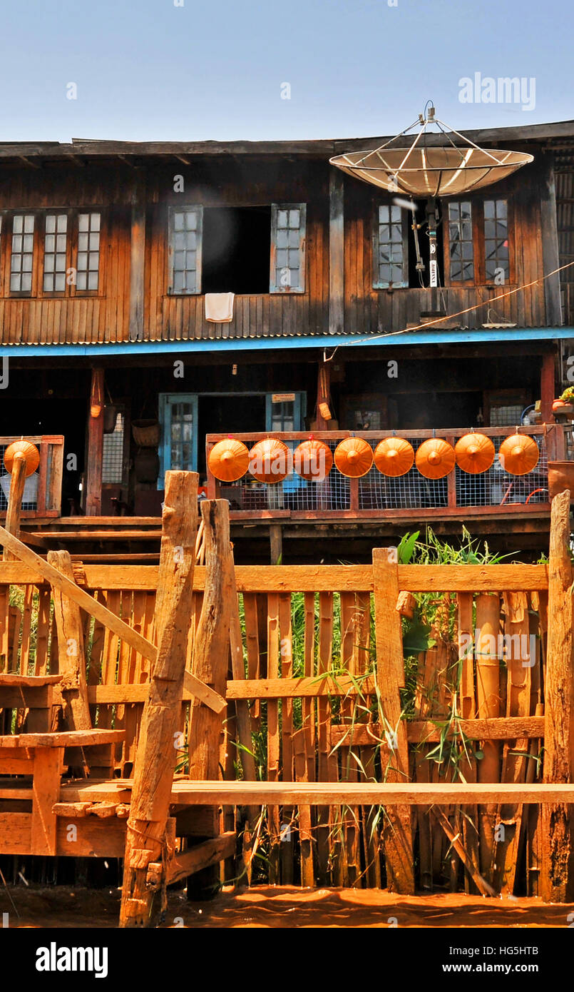 wooden house Inle lake Myanmar Stock Photo - Alamy