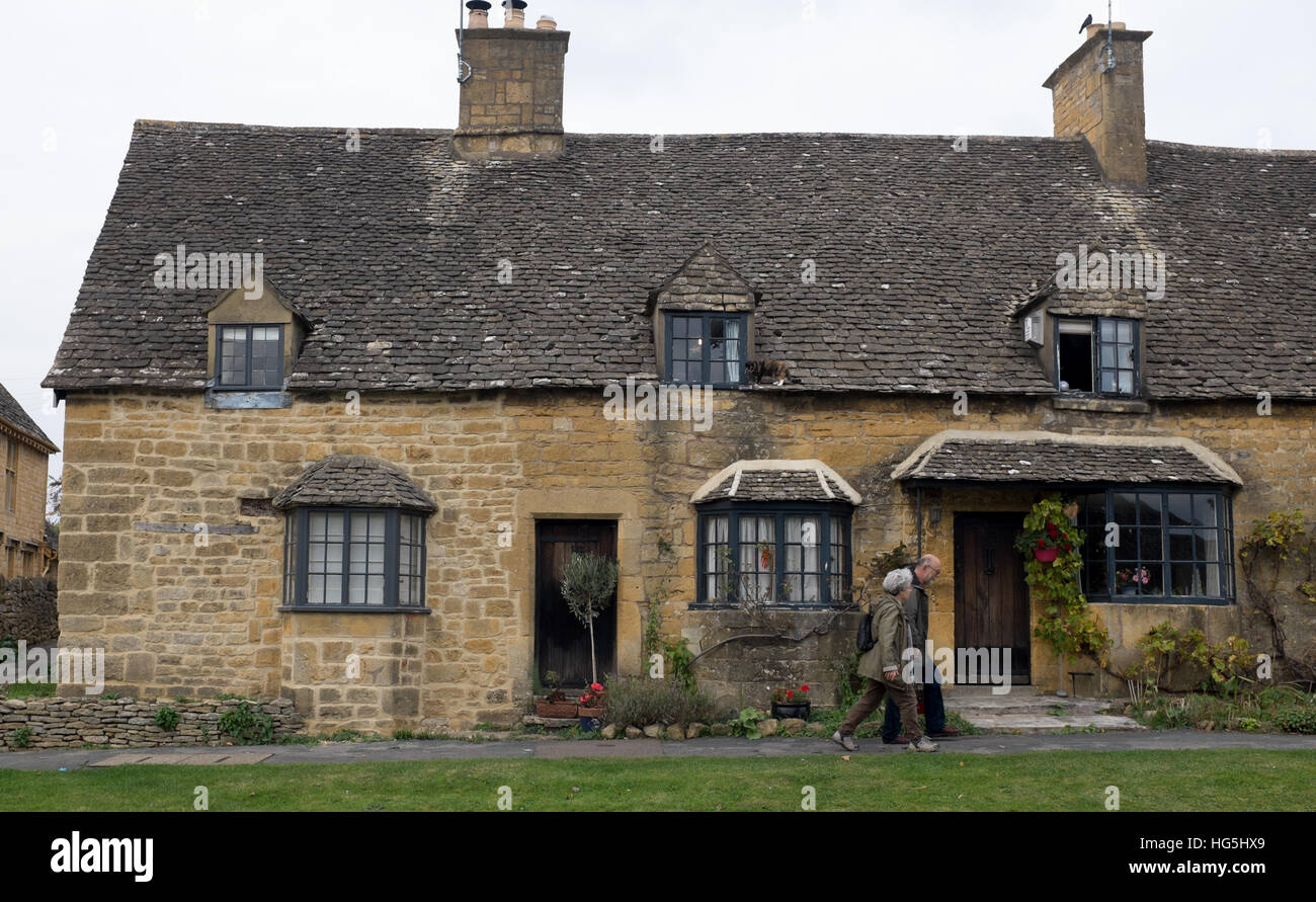 The English village of Broadway, in the heart of the Cotswolds, England ...