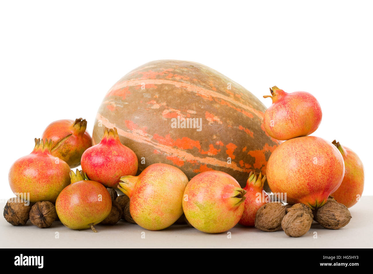 Autumn nature fruits concept. Fall fruits on a white background, studio ...