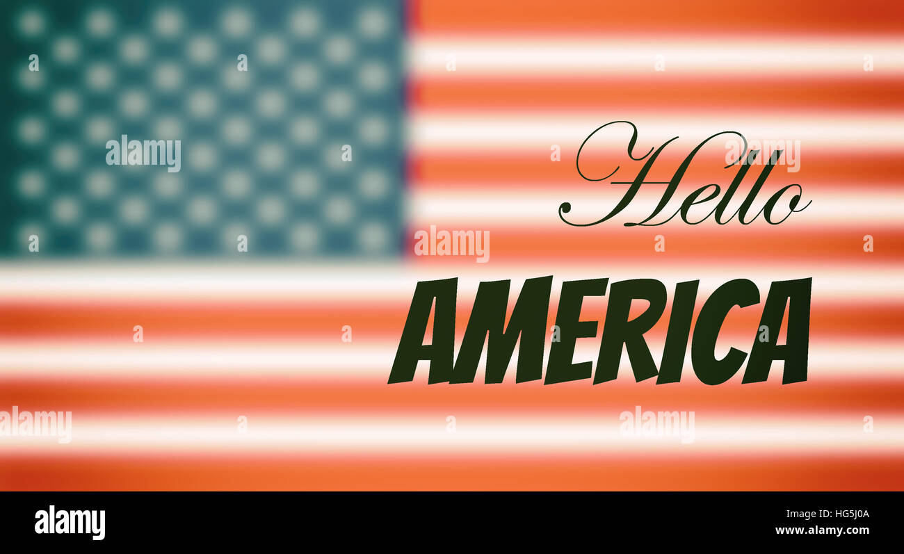 Hello America, American Flag, Motivation, poster, quote, illustration ...