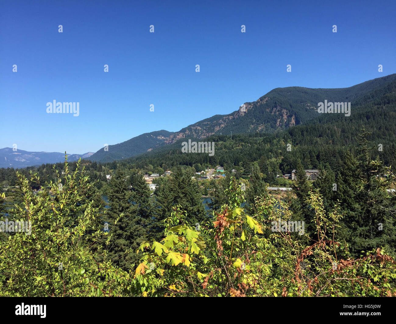 Cascade Locks on the Columbia River Stock Photo - Alamy