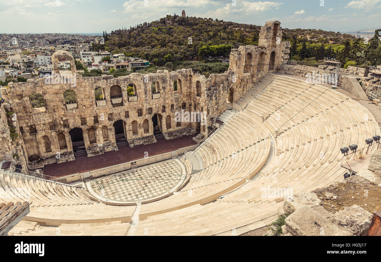 Amphitheater in Acropolis, Athens Greece Stock Photo - Alamy