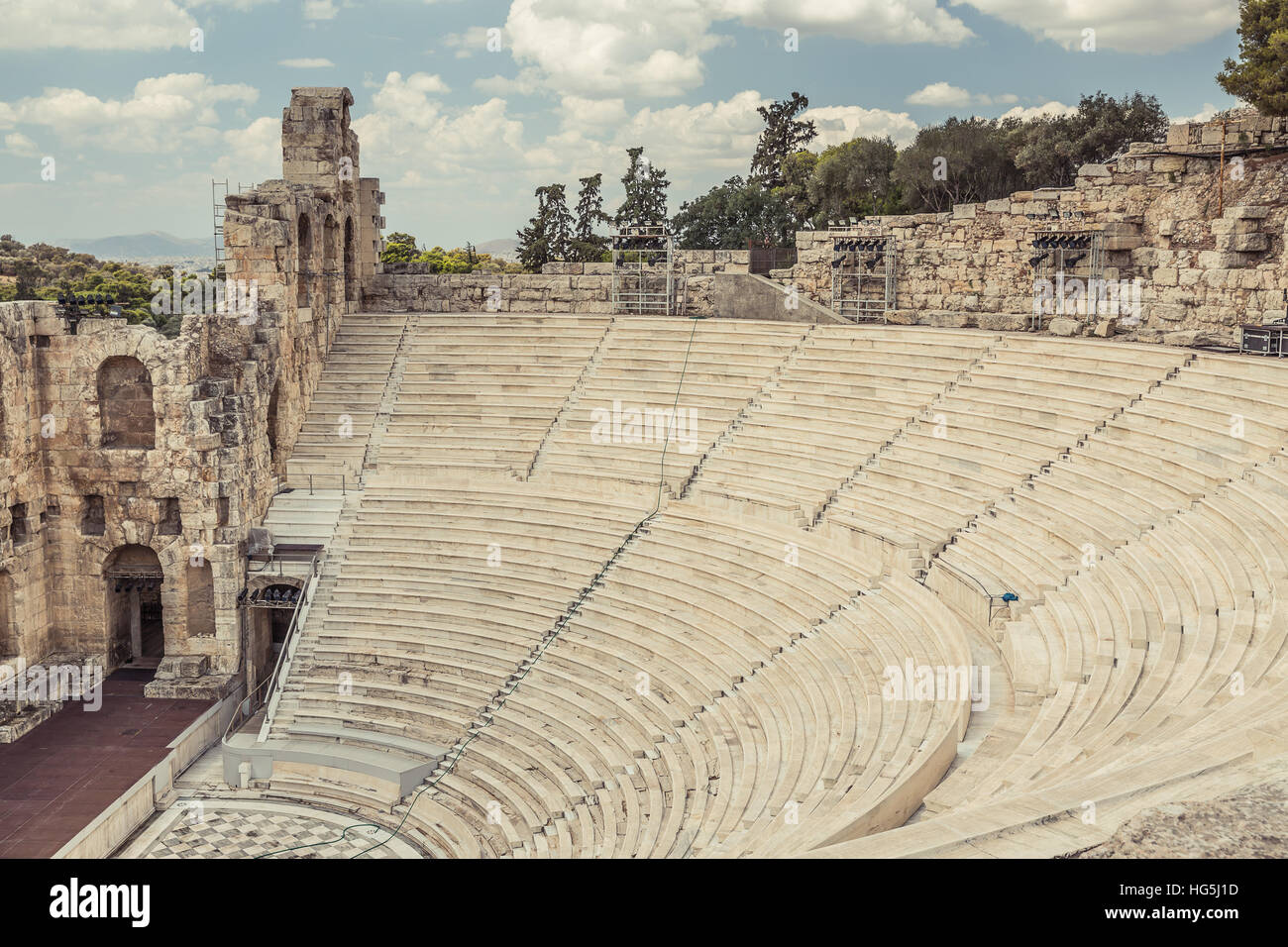 Amphitheater in Acropolis, Athens Greece Stock Photo - Alamy