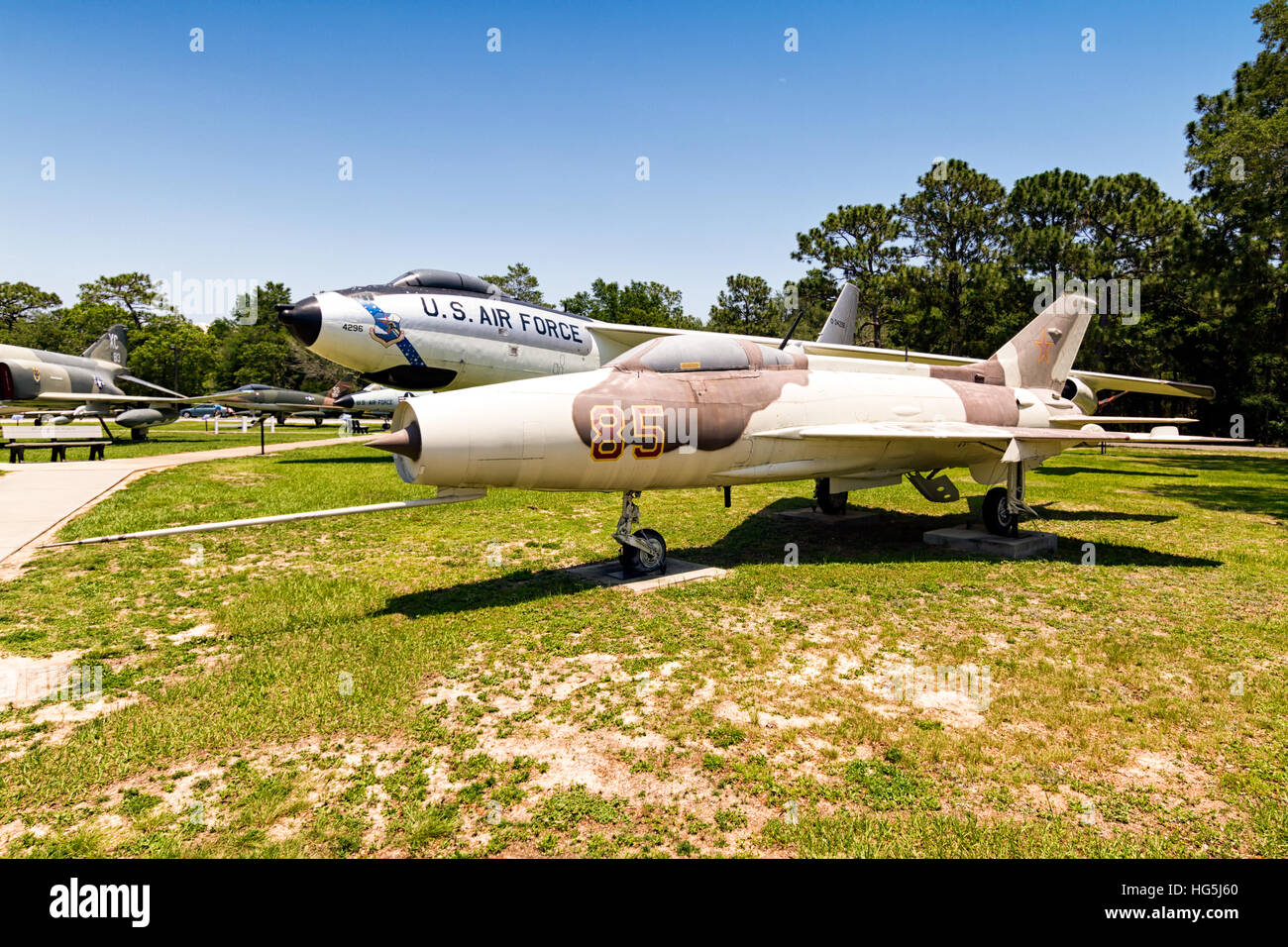 The Mikoyan-Gurevich MiG-21F Fishbed C/E, displayed at the Air Force ...