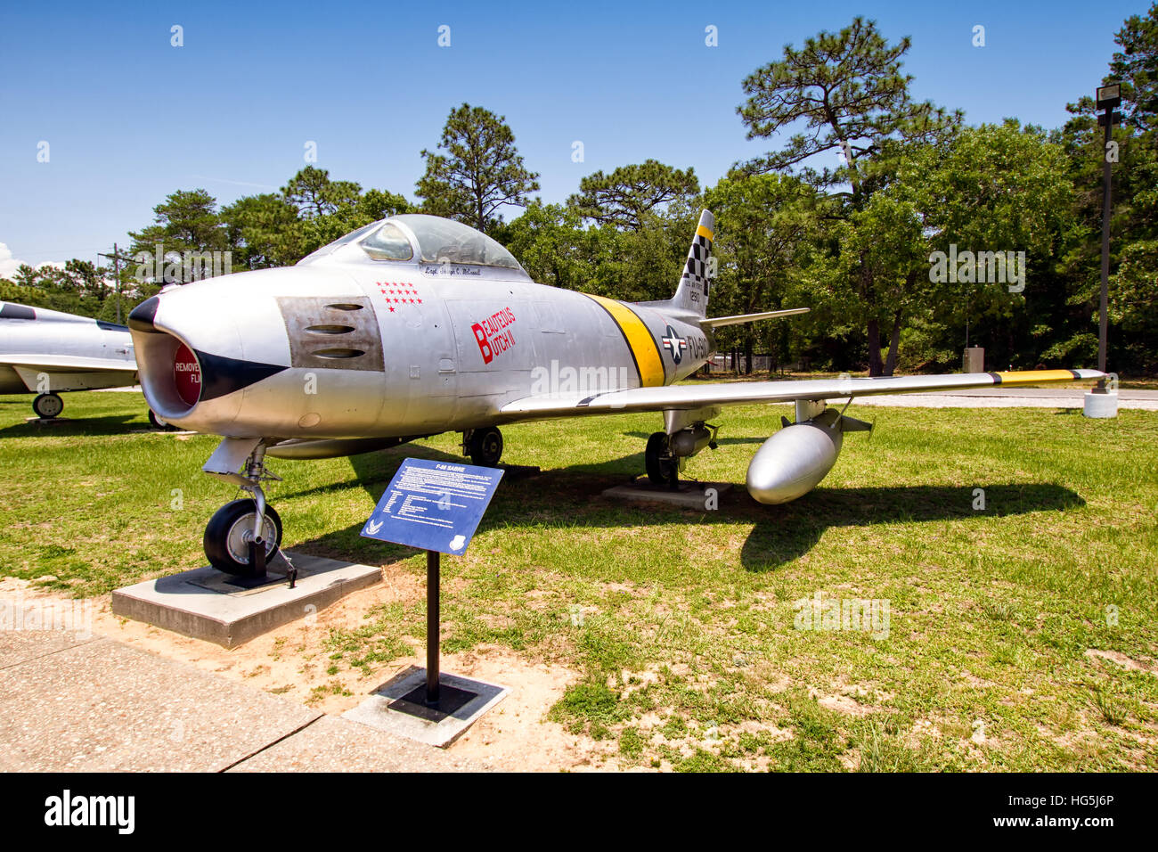 The North American F-86F Sabre, once flown by Korean War ace Capt ...