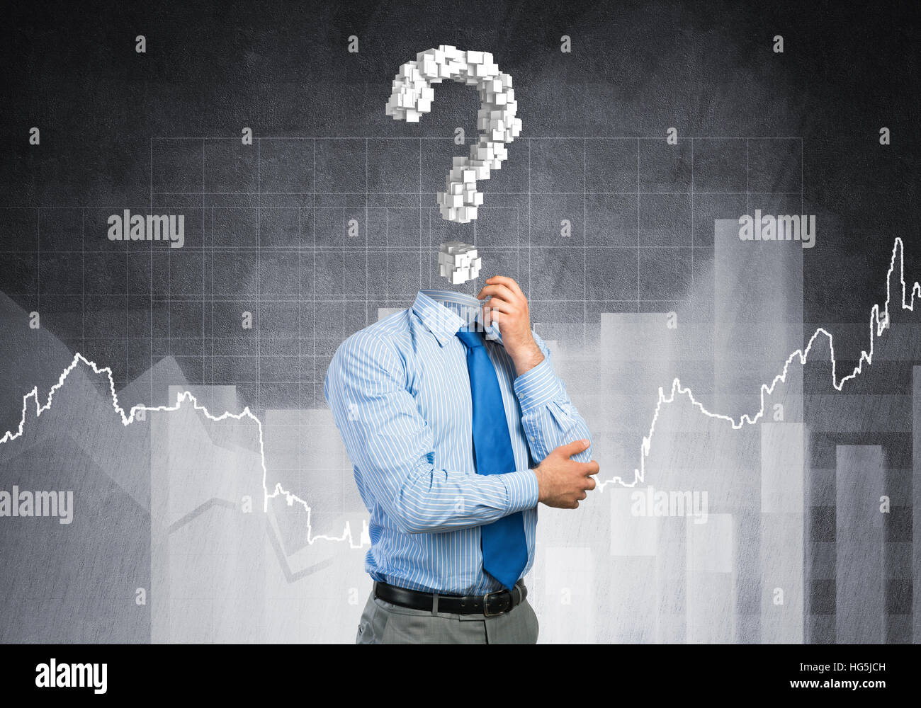Big question in his head Stock Photo - Alamy