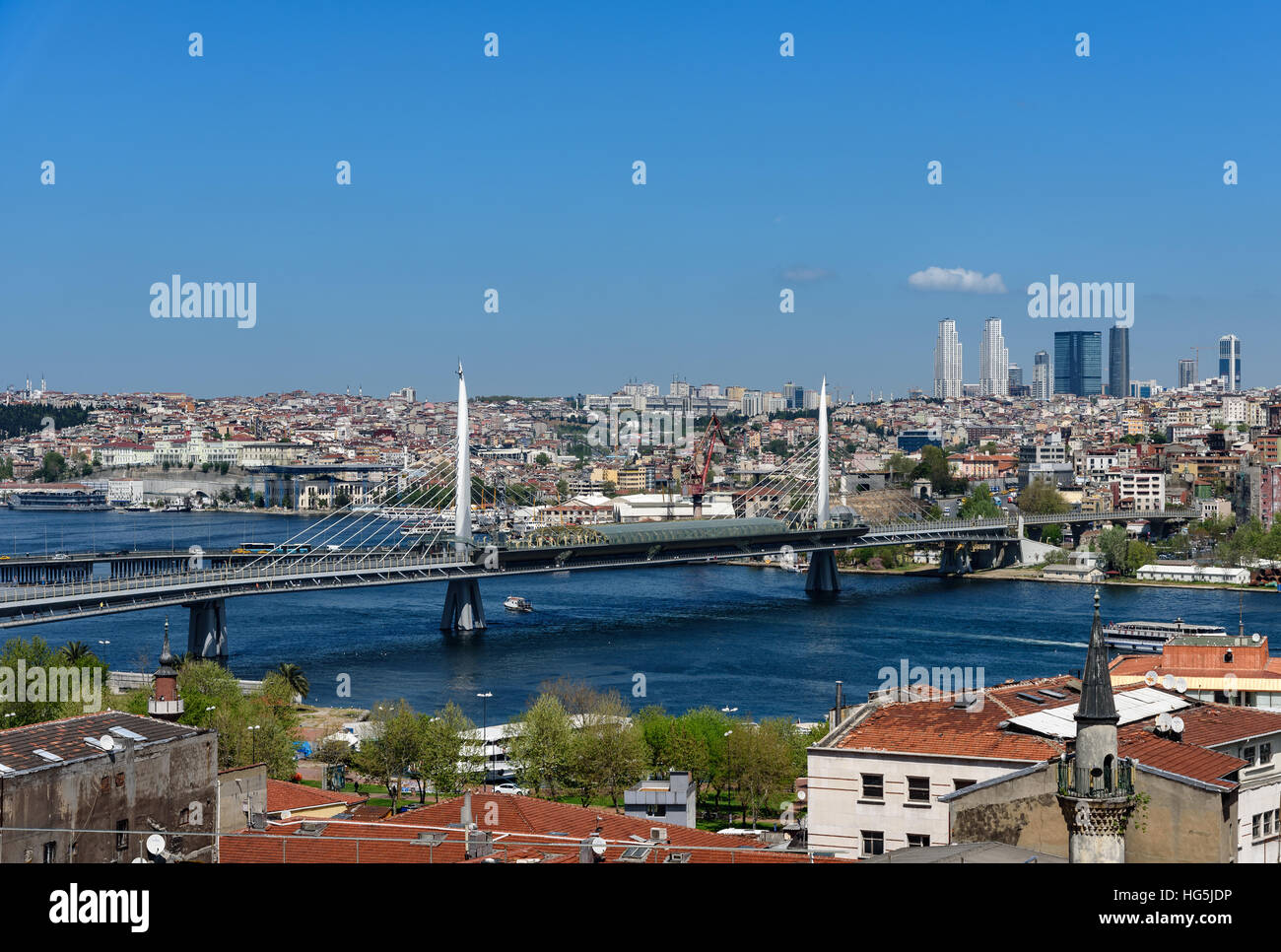 The Golden Horn Metro Bridge is a cable-stayed bridge in Istanbul ...