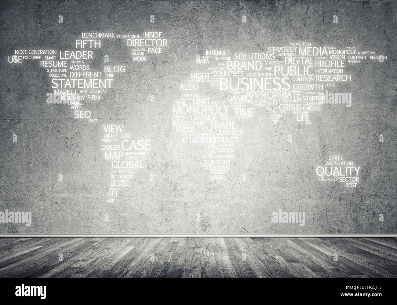 World map in typography Stock Photo - Alamy