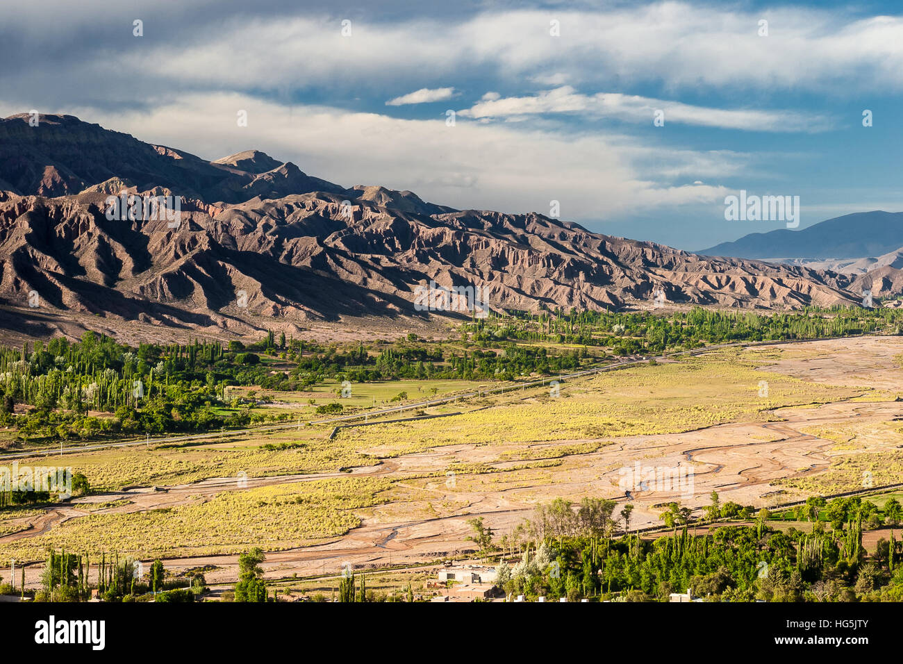 Aerial view of Quebrada de Humahuaca and Río Grande Valley, Jujuy ...