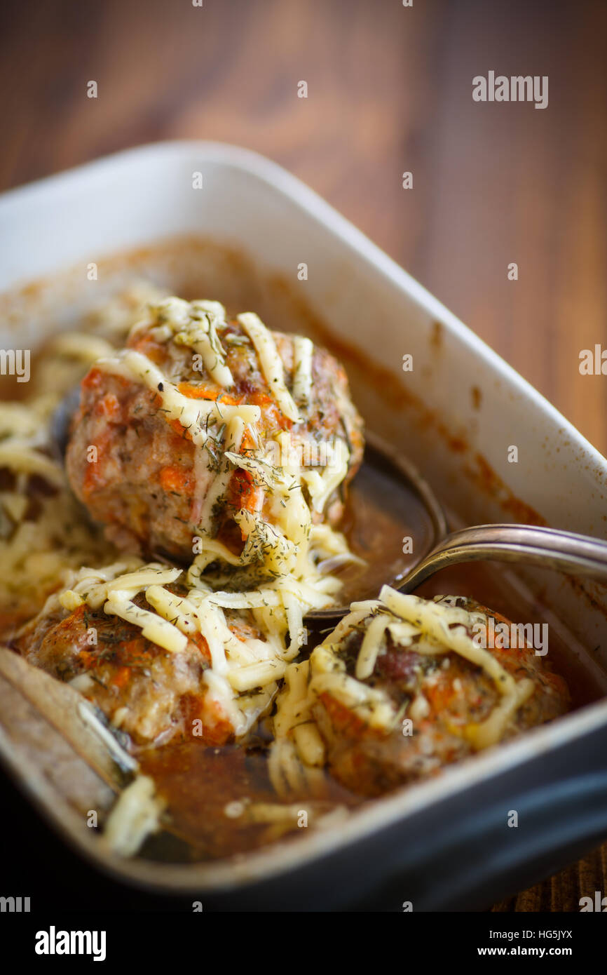 steamed meatballs tangled meat with carrots Stock Photo - Alamy