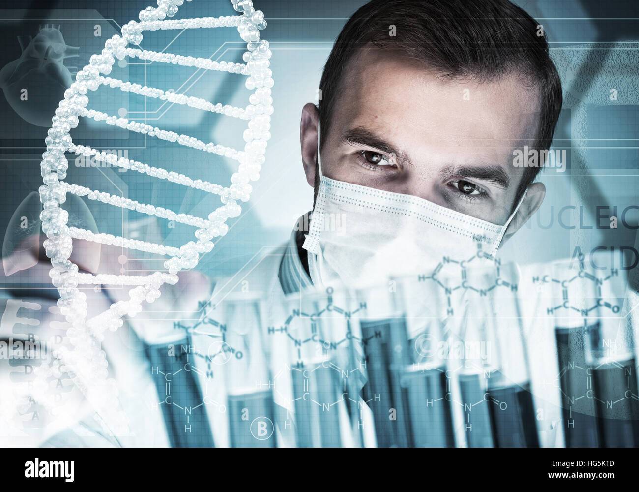 Portrait of concentrated male scientist working with reagents in laboratory Stock Photo - Alamy