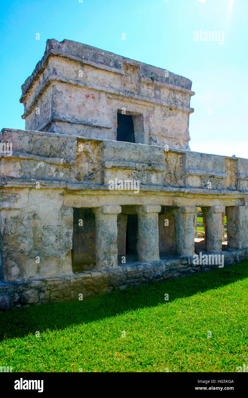 Mayan building or construction, religious porpuses in Tulum near of the ...