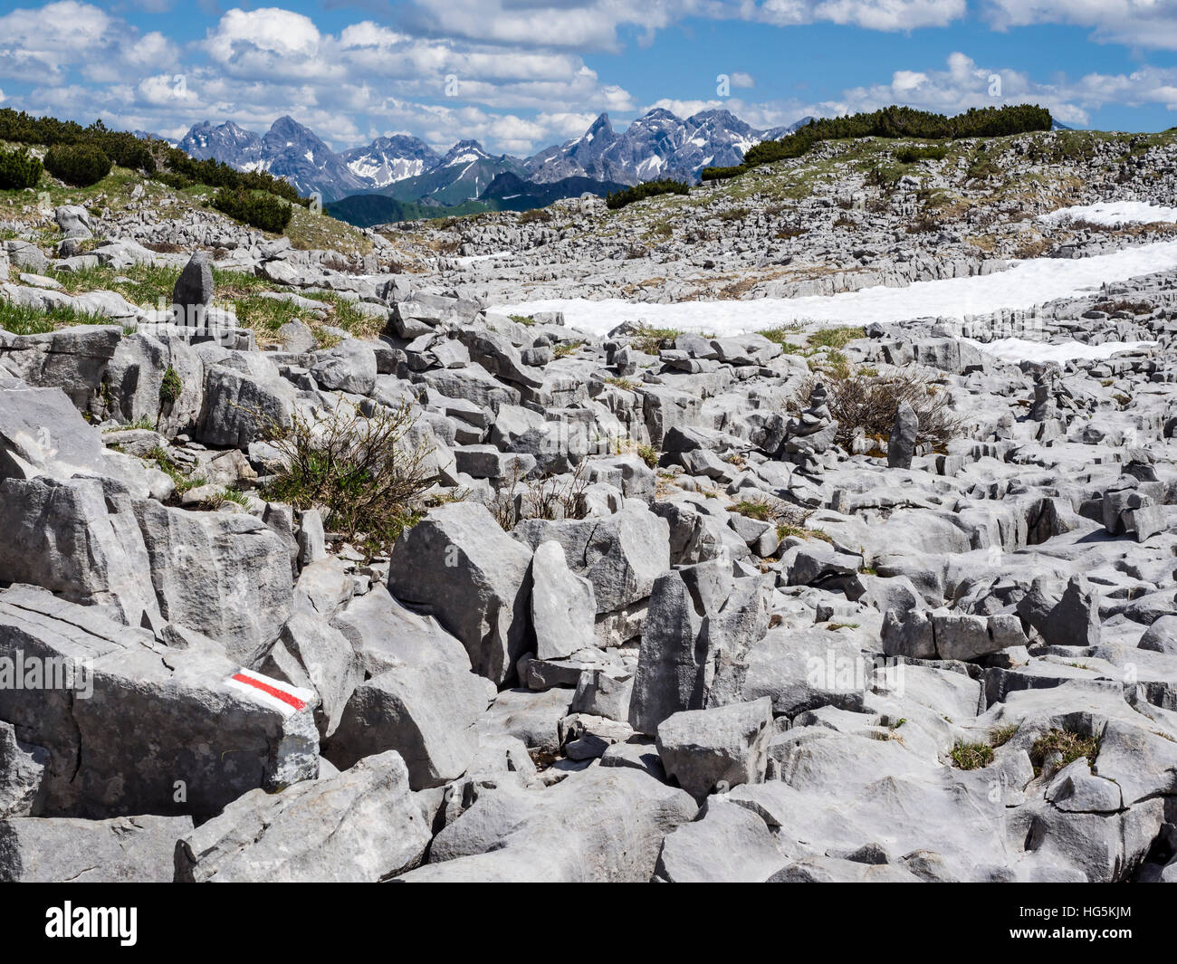 Gottesacker plateau near mountain Hoher Ifen, mountain range in the ...