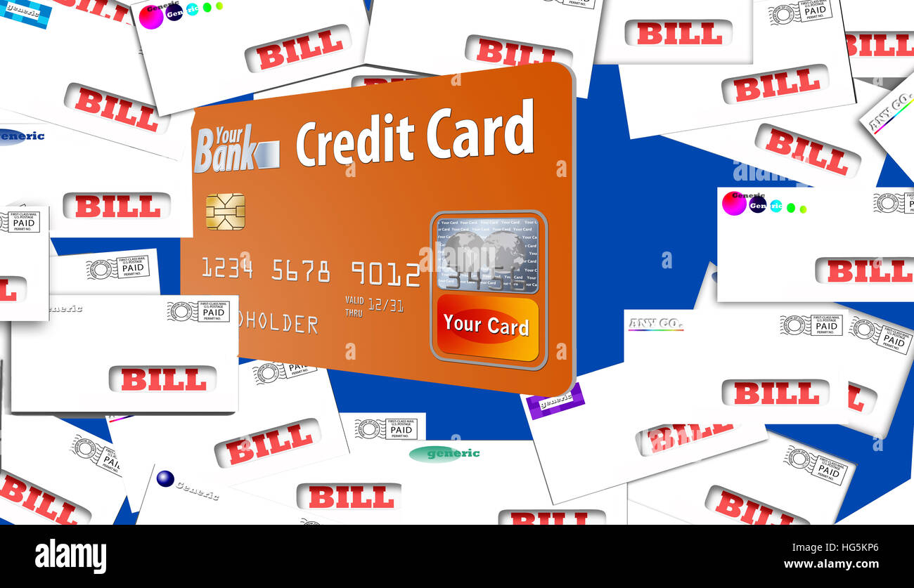 Paying bills with your credit card is illustrated with this mock card ...