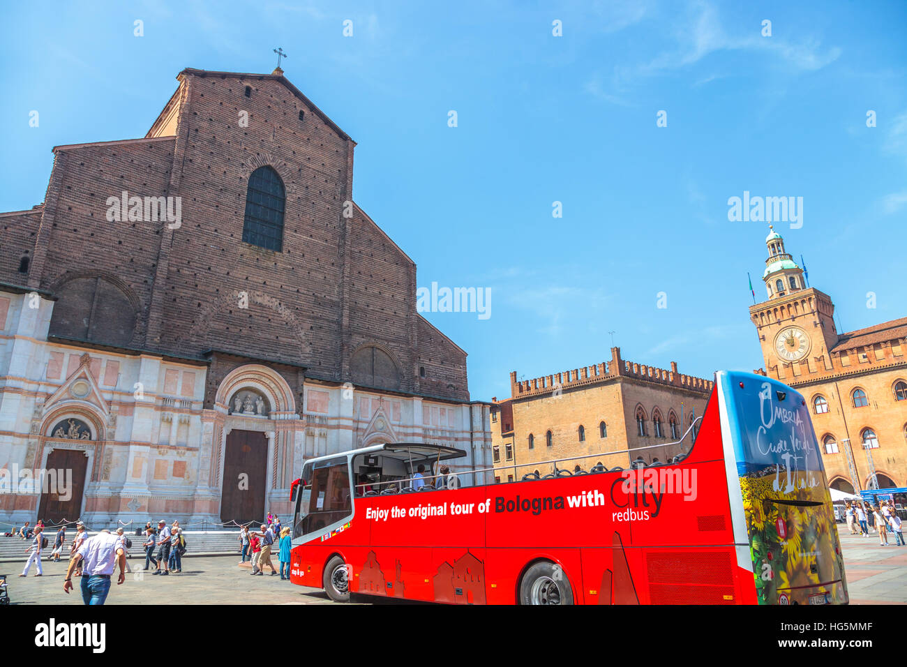 City Red Bus Bologne Stock Photo - Alamy
