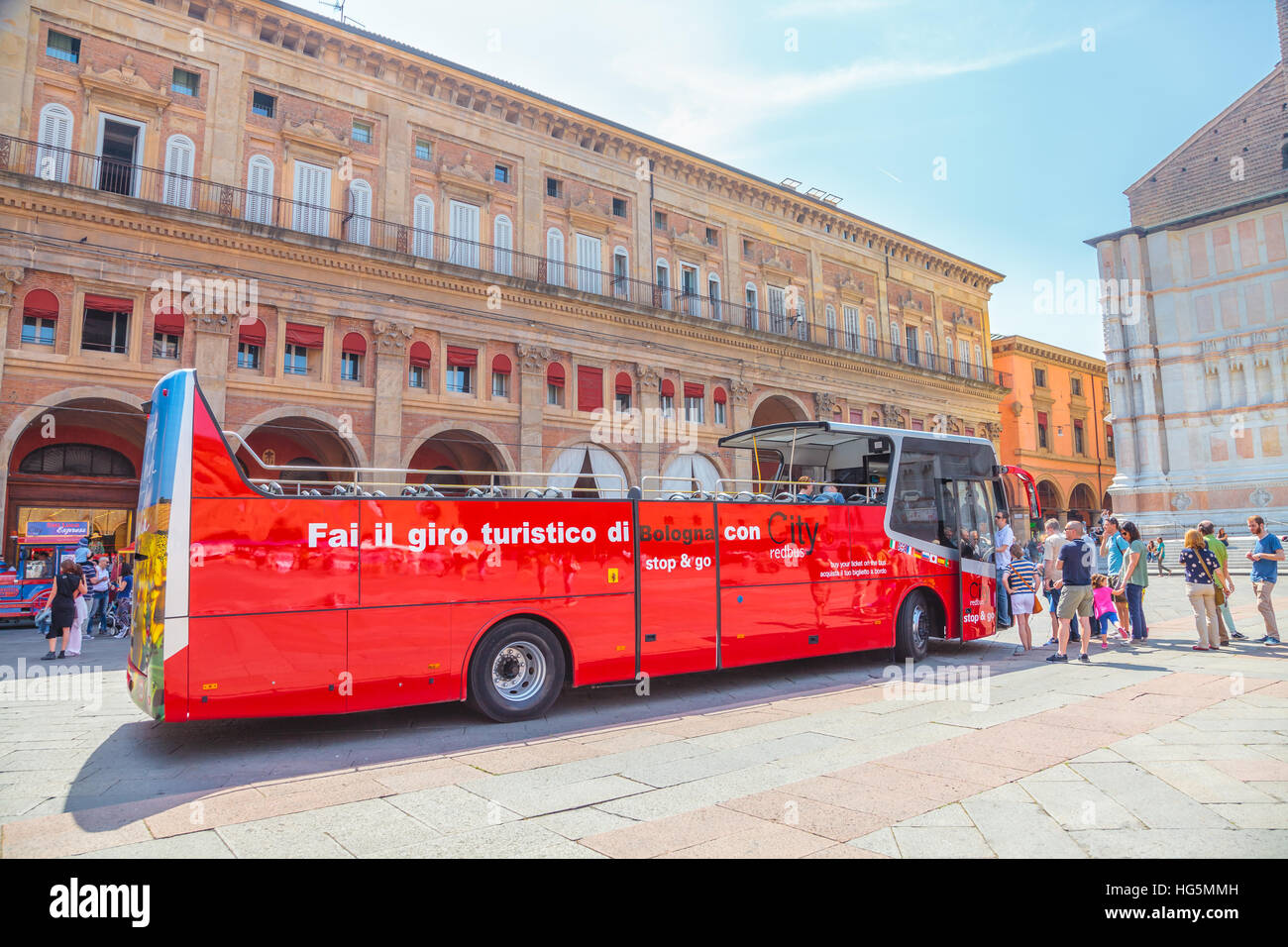 City Red Bus Bologna Stock Photo - Alamy