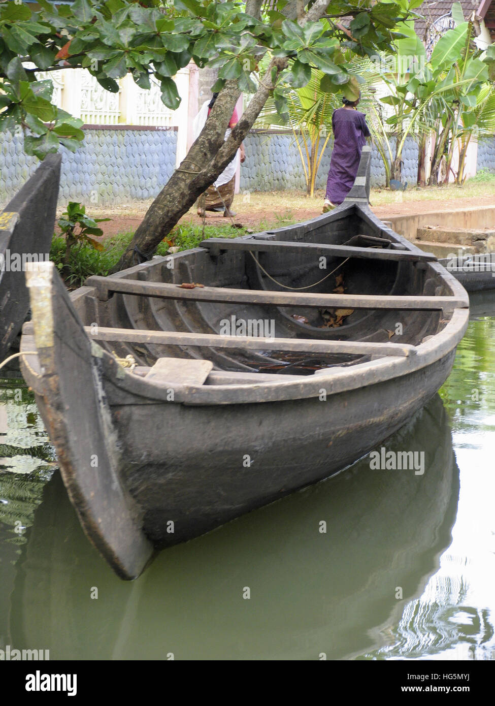 Landscape—Small boats for transport in backwaters of Kerala. India ...