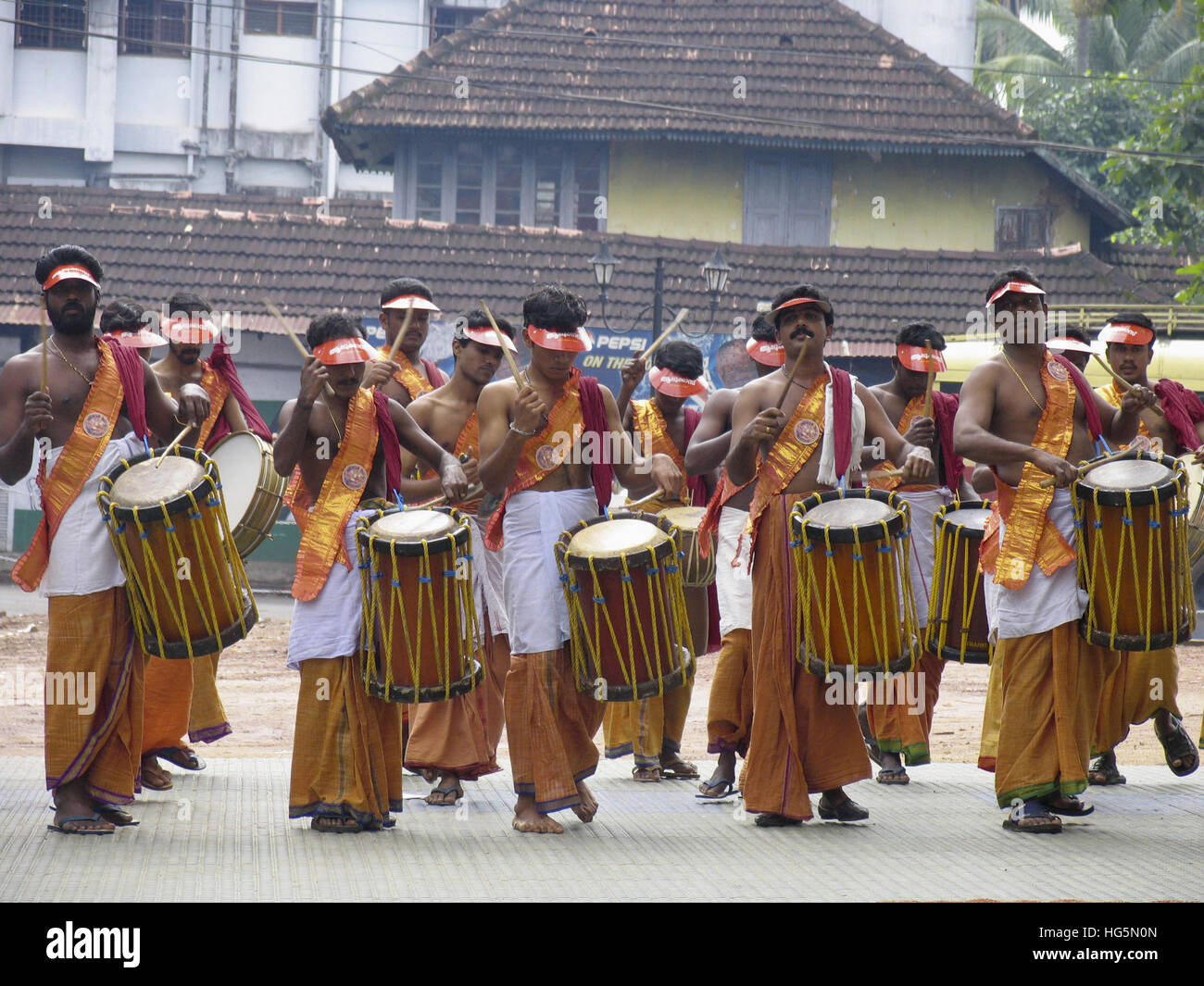Band People dressed for Onam Festival. Kerala, India Stock Photo - Alamy