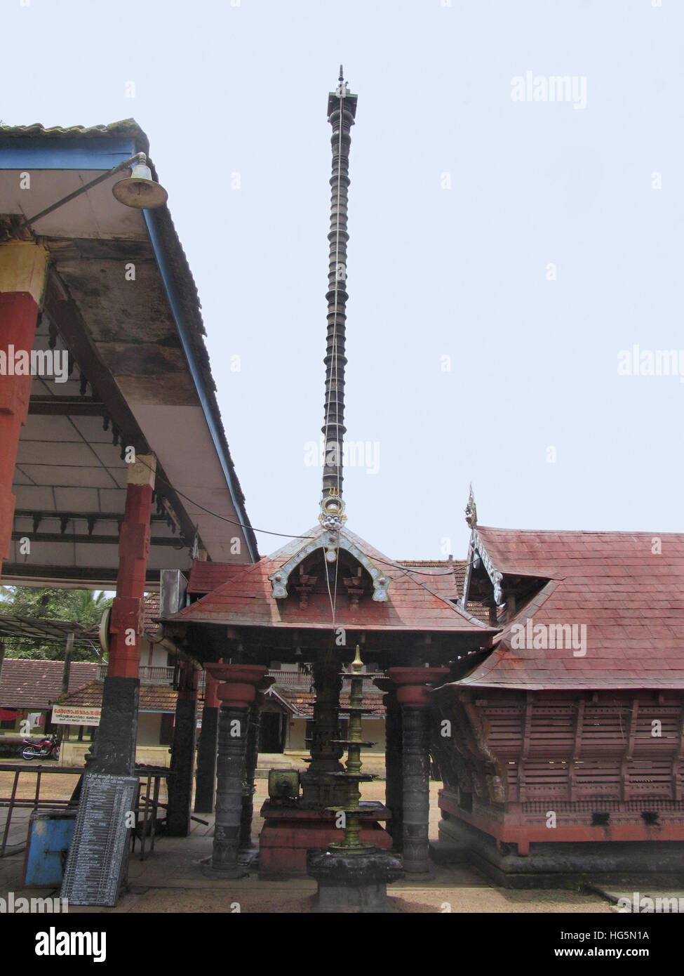 Dvaja stambha, Dharmashastra Temple, Tagari, Kerala, India Stock Photo ...