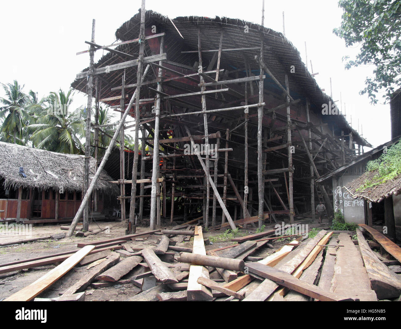 URU Wooden boats. Being built. Beypore, Calicut, Kerala, India Stock ...