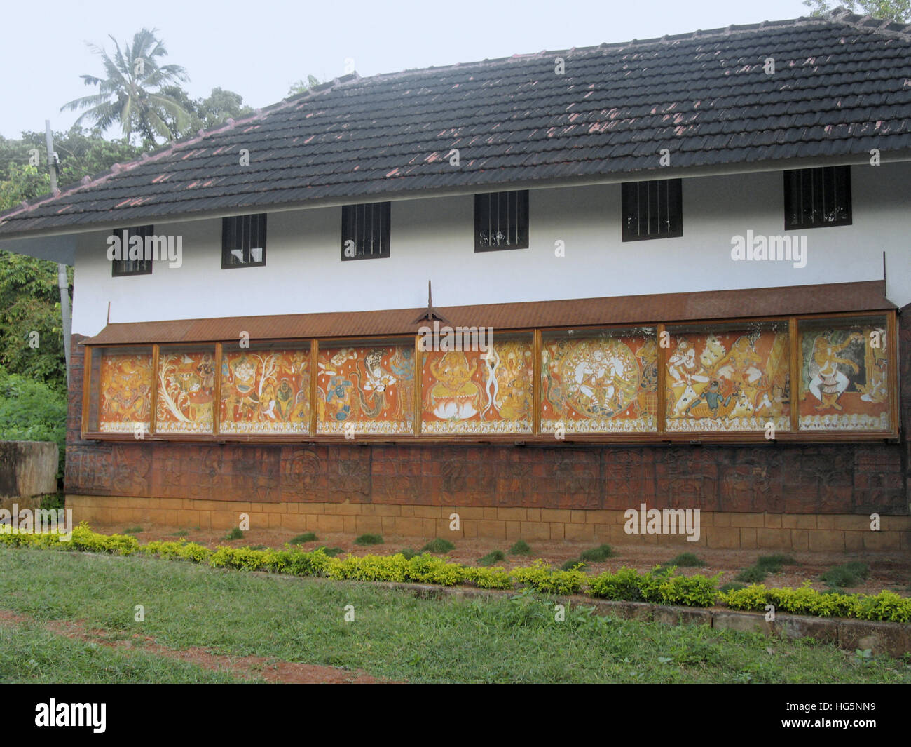 Murals in Kalamandalam building. This is a school for classical dances ...