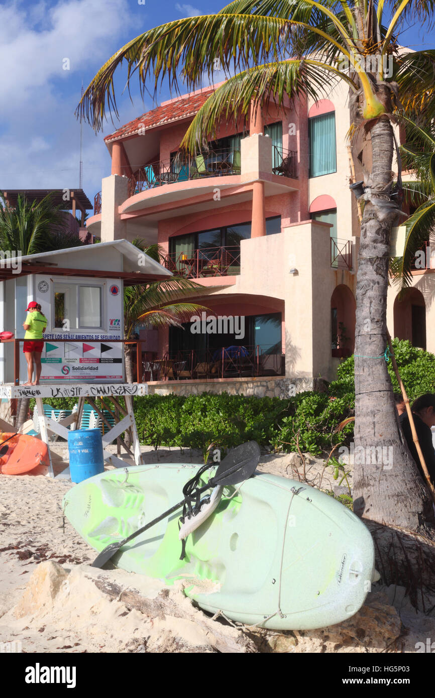 Morning on the beach (Playa Del Carmen Stock Photo - Alamy
