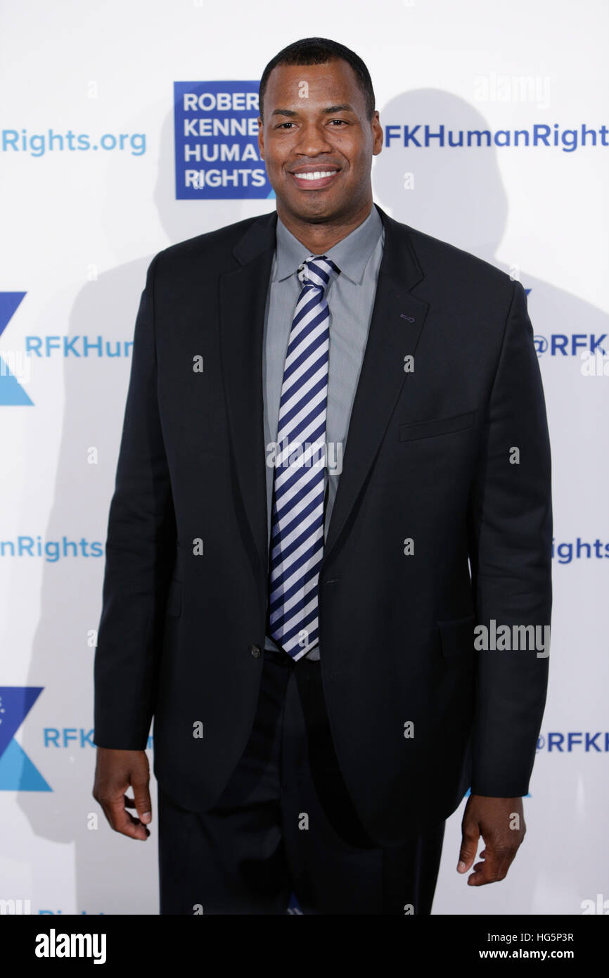 Jason Collins arrives at the 2015 Robert F. Kennedy Ripple Of Hope ...