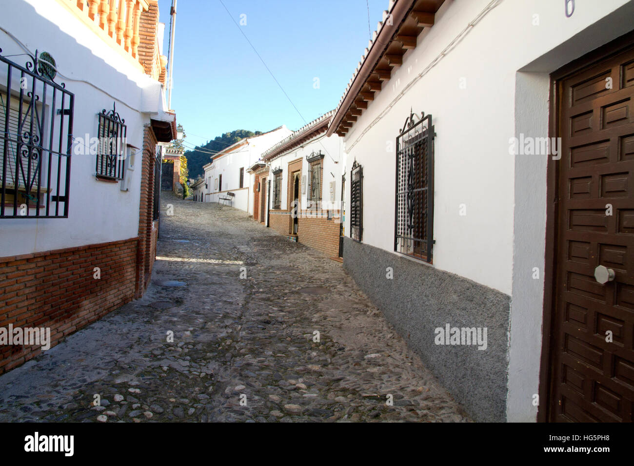 Albaizin, Granada Spain , alley and houses moorish district Stock Photo ...