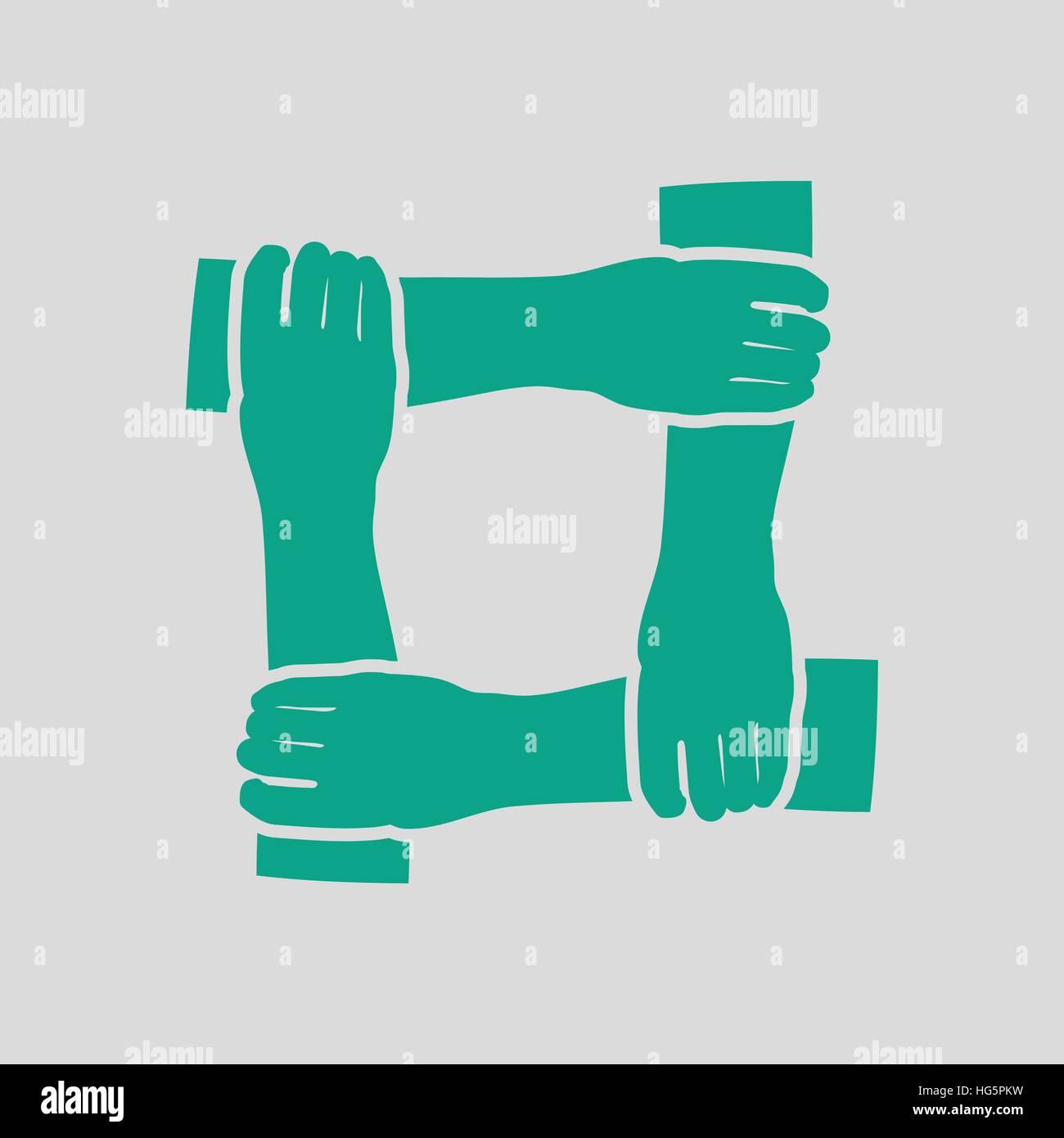 Crossed hands icon. Gray background with green. Vector illustration ...